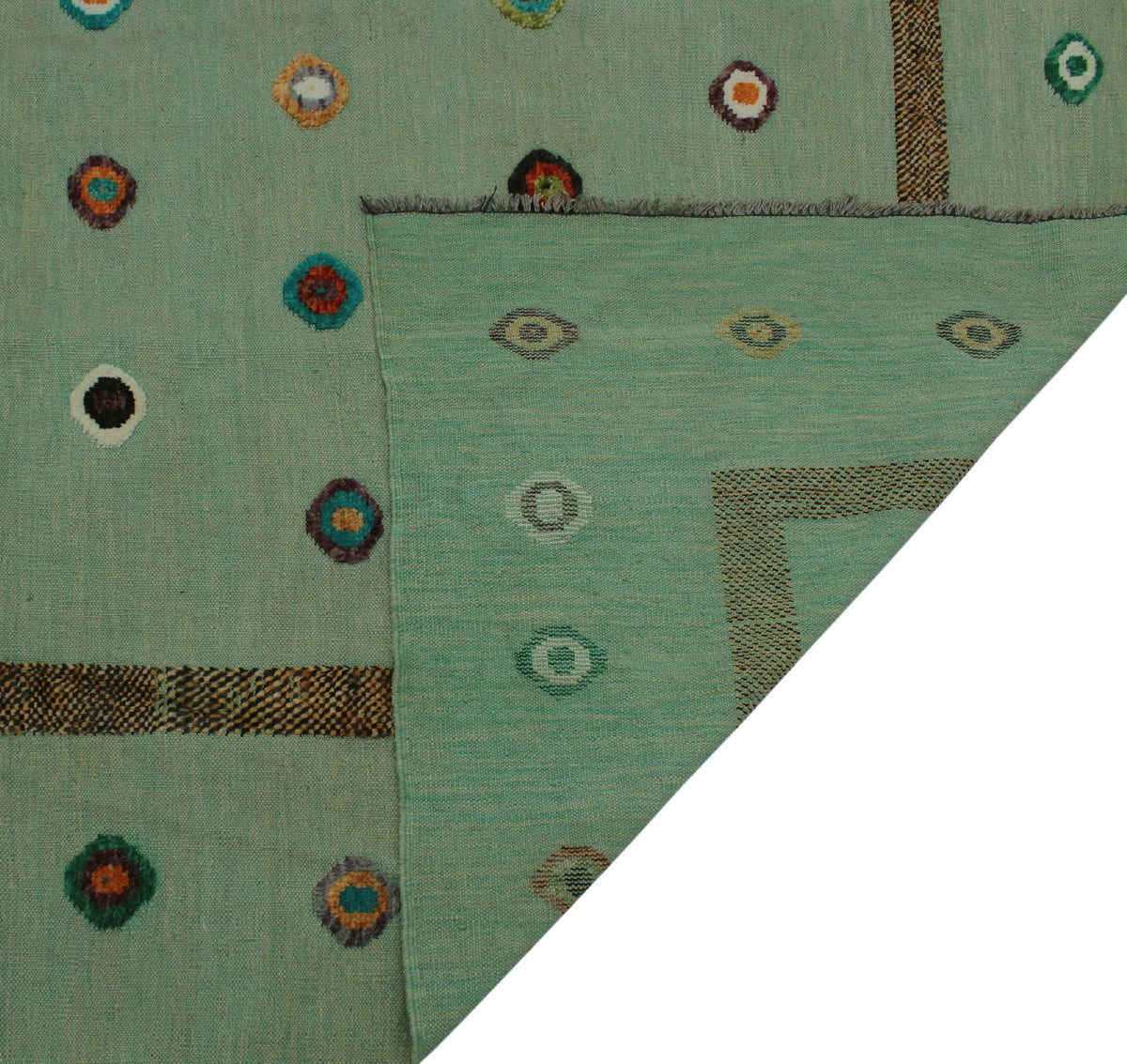 Berjasta Kaison Mint Green/Brown Rug, 9'10" x 16'5" – Noori Rug