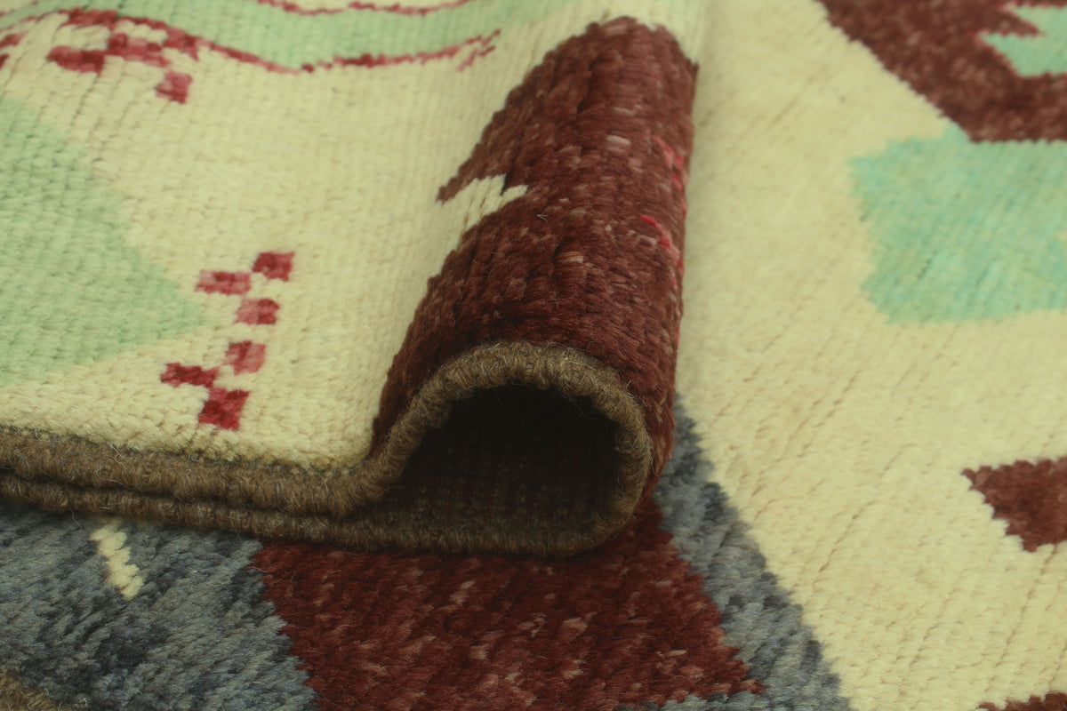 Balochi Braylon Ivory/Burgundy Rug, 3'4 x 4'8 – Noori Rug