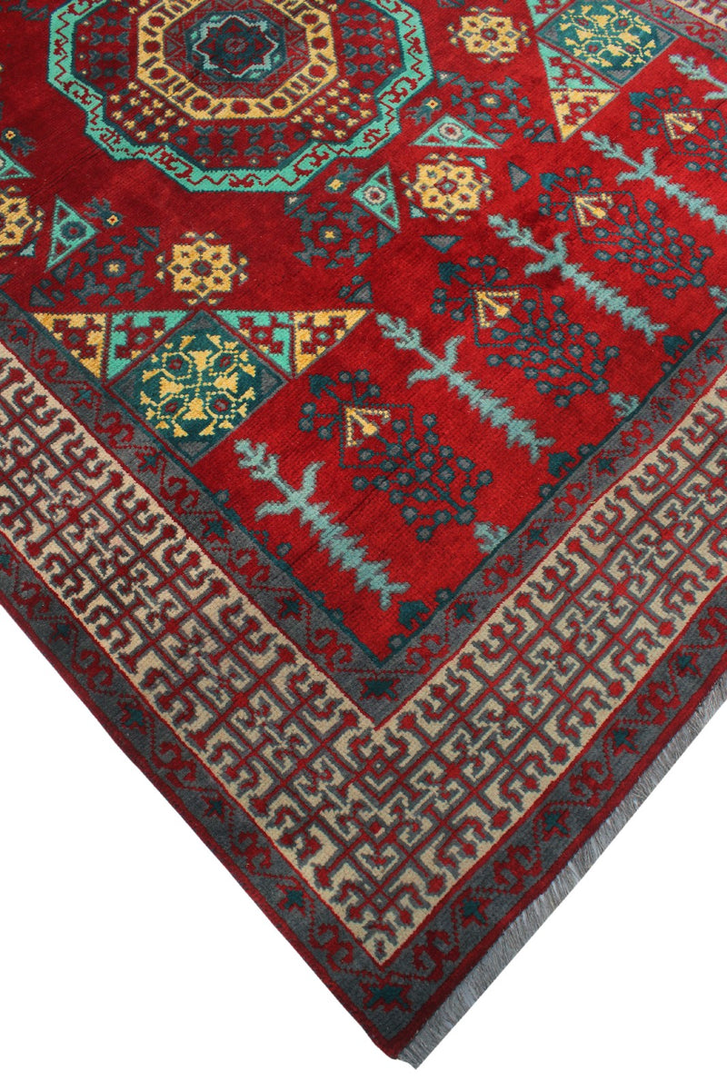Balochi Sanura Red/Green Rug, 5'7" x 8'1" – Noori Rug
